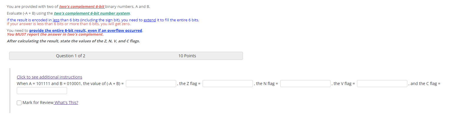 Solved You Are Provided With Two Of Twos Complement 6 Bit 
