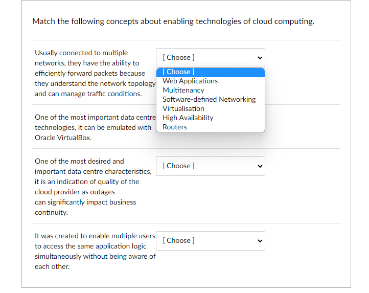Solved Match the following concepts about enabling | Chegg.com