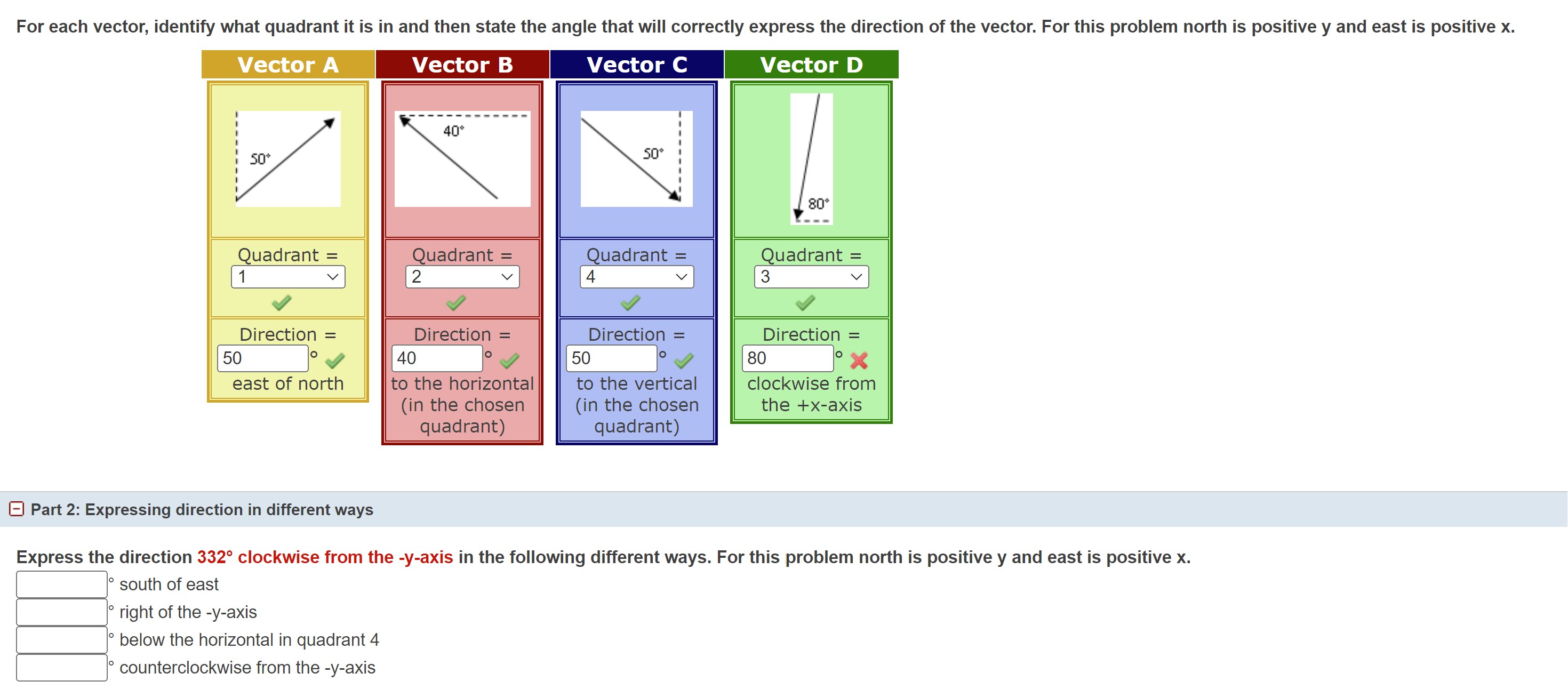Solved Answer Vector D direction AND part 2 | Chegg.com