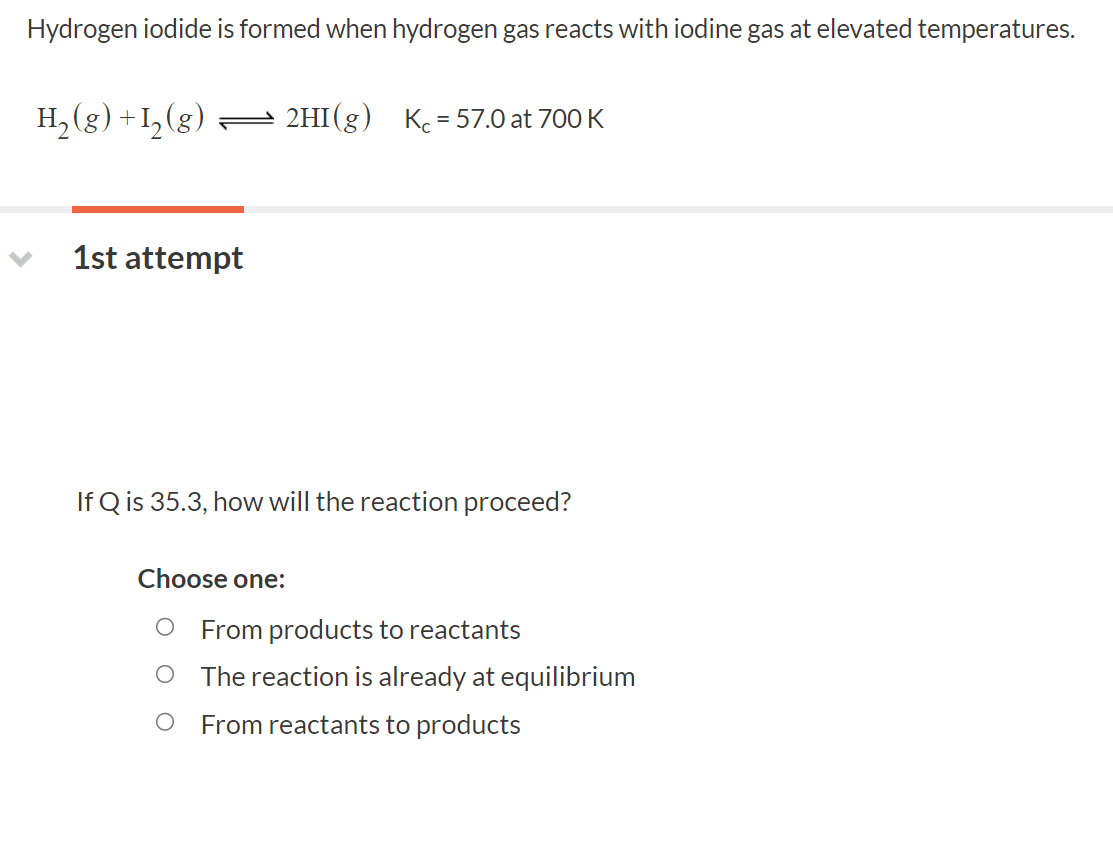Solved Hydrogen iodide is formed when hydrogen gas reacts | Chegg.com