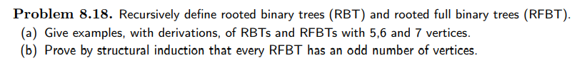 Problem 8.18. Recursively define rooted binary trees | Chegg.com