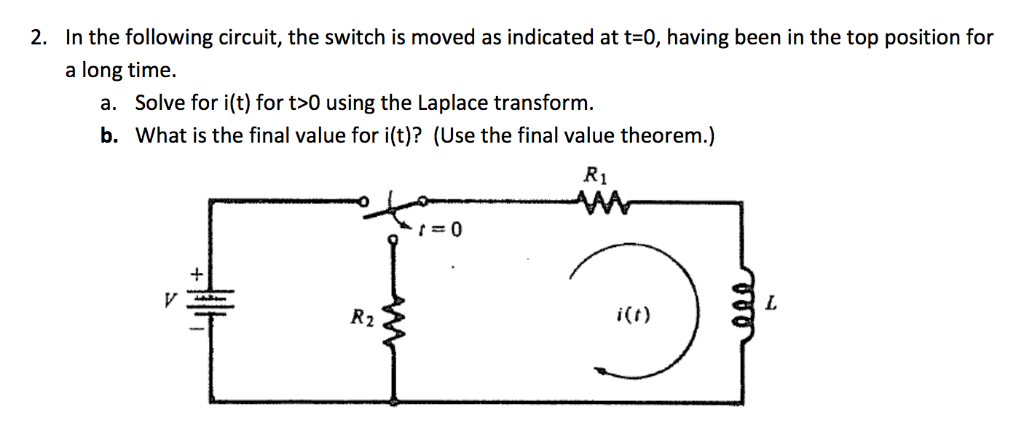 Solved In the following circuit, the switch is moved as | Chegg.com