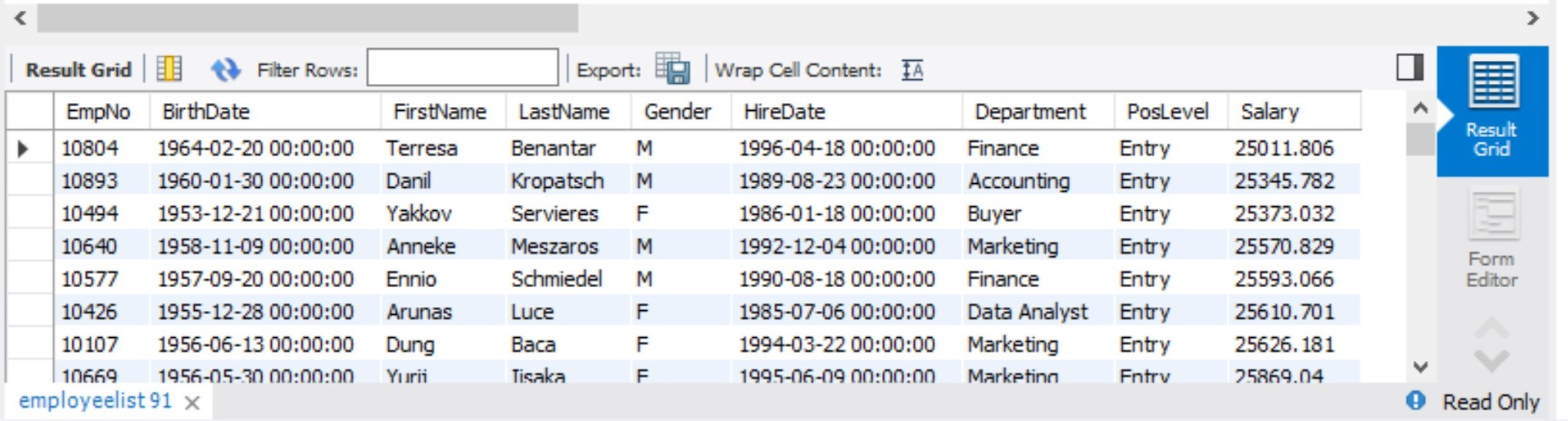 Solved Write a SQL command that considers the most recent | Chegg.com