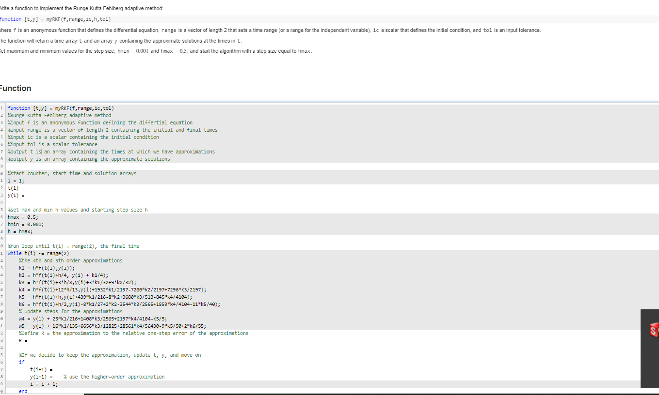 Solved Vrite a function to implement the Runge Kutta | Chegg.com Solved Vrite a function to implement the Runge Kutta | Chegg.com