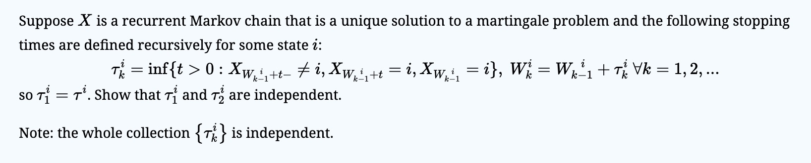 Solved Suppose x ﻿is a recurrent Markov chain that is a | Chegg.com