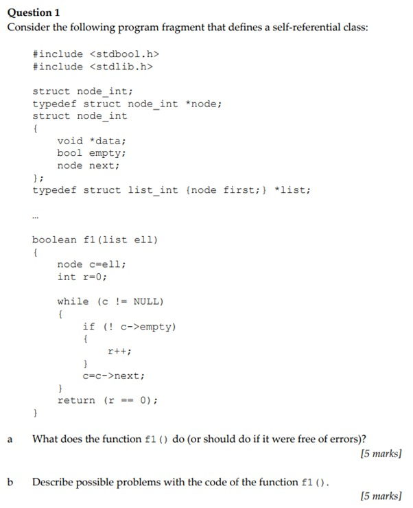 Solved Question 1 Consider the following program fragment | Chegg.com