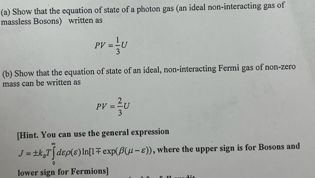 Solved Statistical Mechanics - PLEASE if you can answer in a | Chegg.com