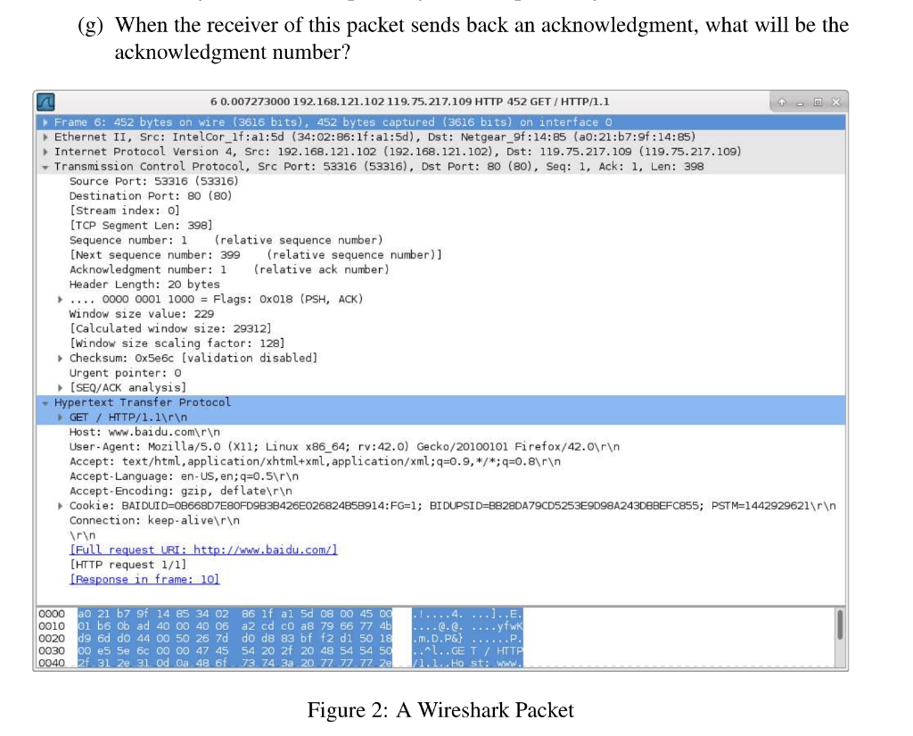 Solved 28. (10 points) Based on the Wireshark screen-shot | Chegg.com