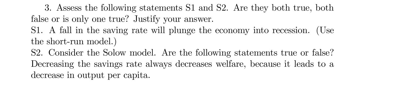 Solved 3. Assess the following statements S1 and S2. Are | Chegg.com