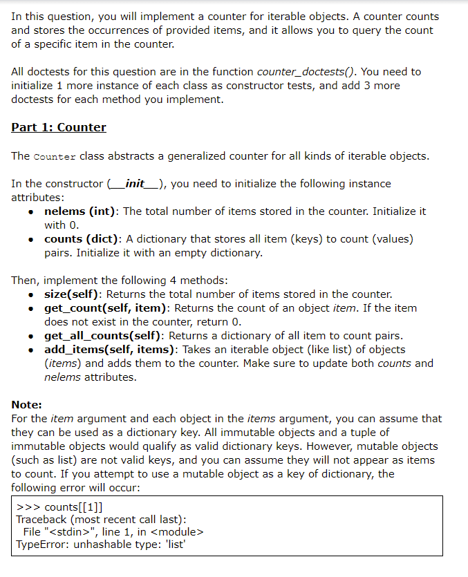 Solved USE PYTHON3; DO NOT IMPORT PACKAGES Please do both | Chegg.com