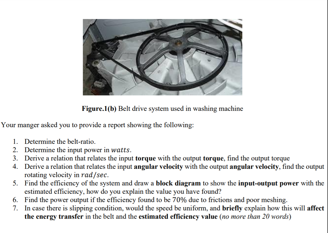 Solved Problem 1: Two - pulleys belt drive-system is | Chegg.com