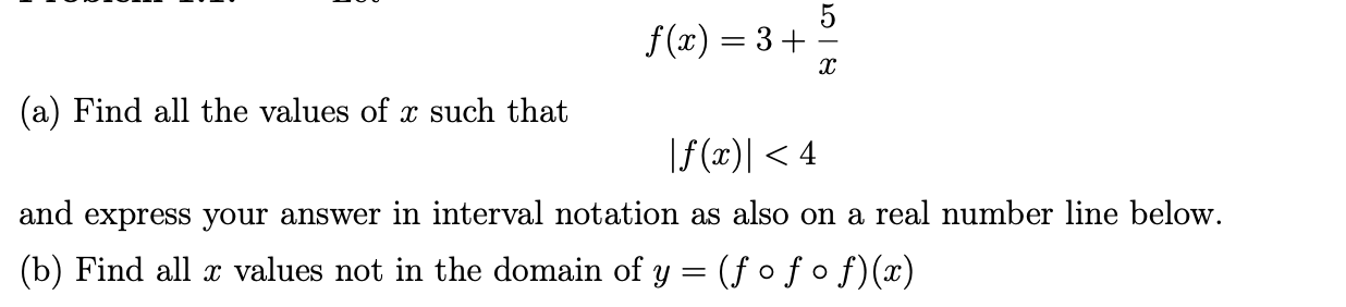 Solved f(x)=3+x5 (a) Find all the values of x such that | Chegg.com