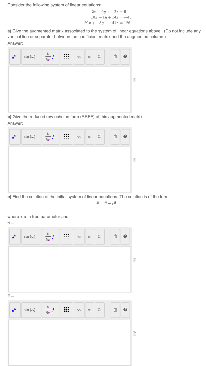 Solved Consider the following system of linear | Chegg.com