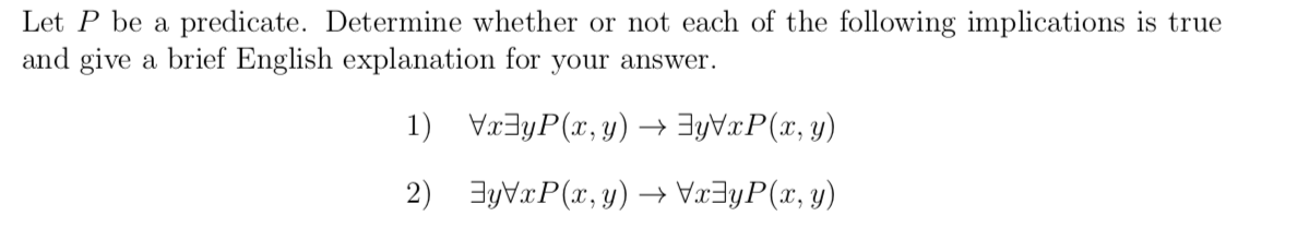 Solved Let P be a predicate. Determine whether or not each | Chegg.com