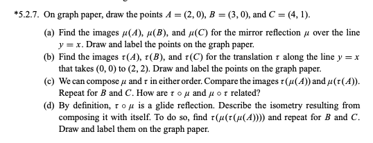 Solved 5.2.7. On graph paper, draw the points | Chegg.com