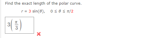 Solved Find the exact length of the polar curve. | Chegg.com