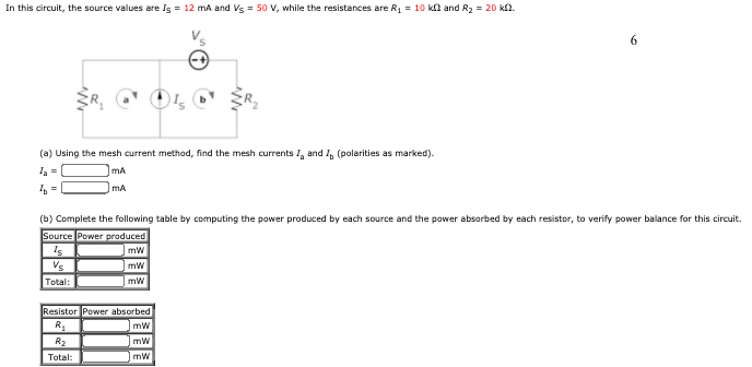 Solved In this circuit, the source values are Is = 12 mA and | Chegg.com