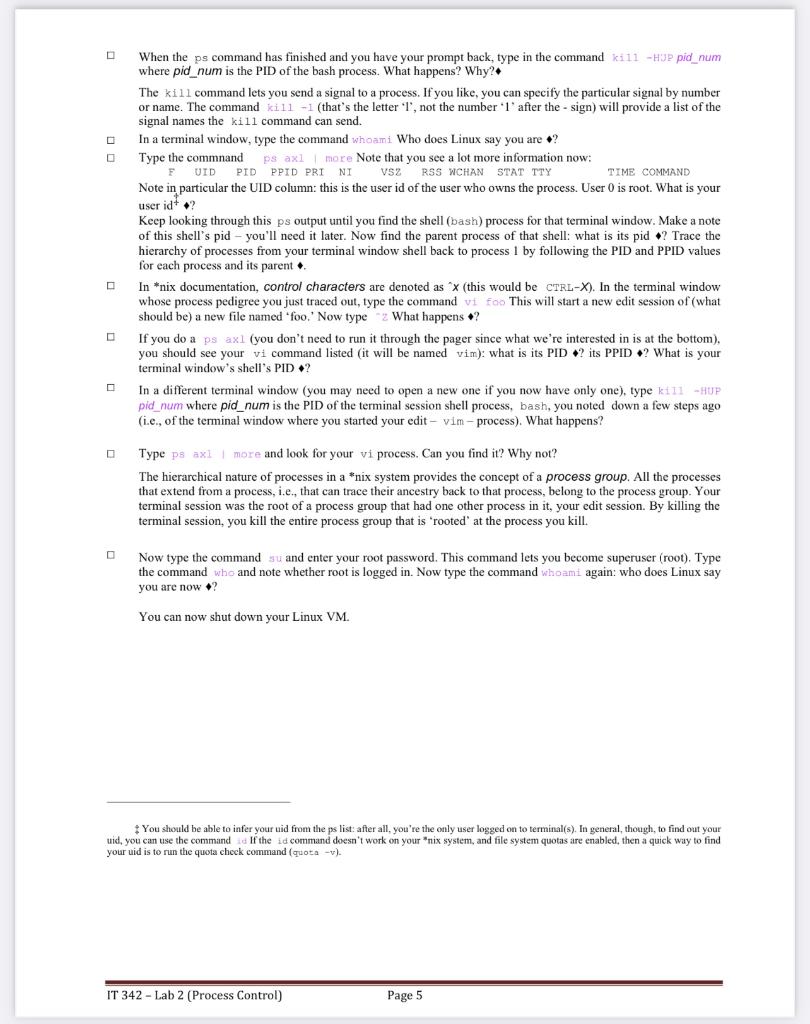 Solved LAB 2: PROCESS CONTROL NOTE: Questions appear in the | Chegg.com