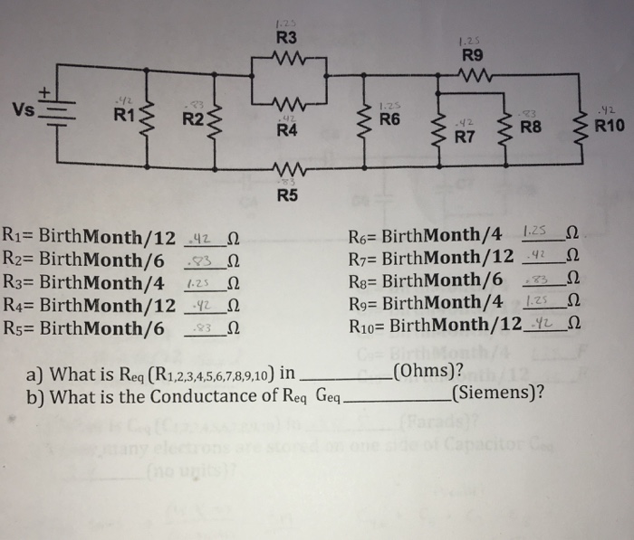 Solved R9 vs. R1 R2 R10 R7 R8 R4 R5 R1 BirthMonth/12 n R6- | Chegg.com