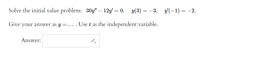 Solved Solve the initial value problem: | Chegg.com