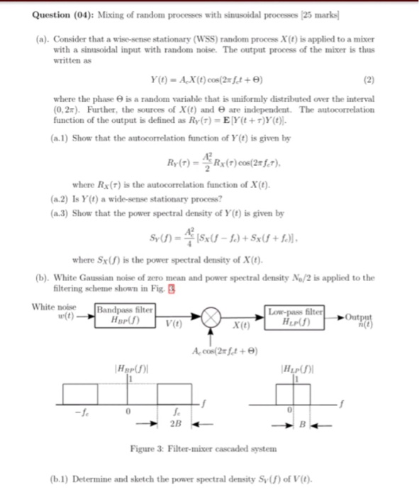 Solved Mixing of random processes with sinusoidal | Chegg.com