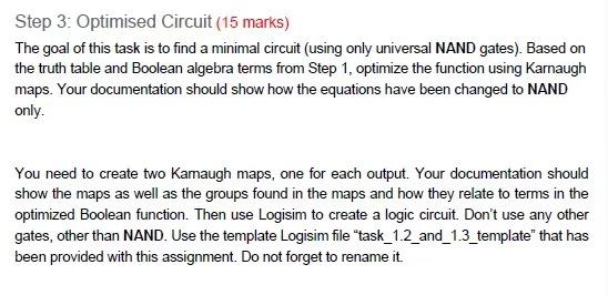 Solved 1. Boolean Algebra and Logisim Task (35 marks) Input | Chegg.com