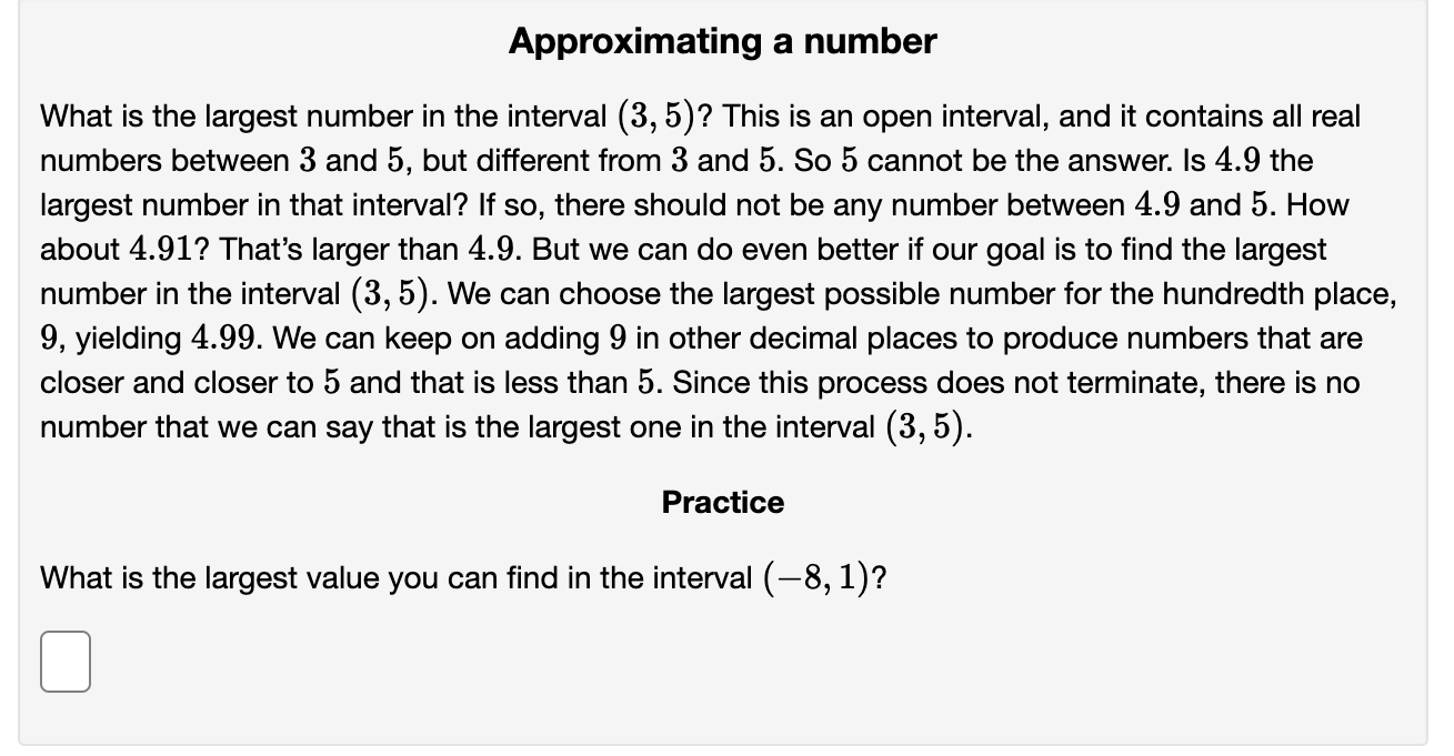 Solved Approximating a number What is the largest number in | Chegg.com