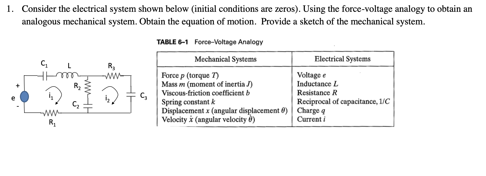Solved 1. Consider the electrical system shown below | Chegg.com