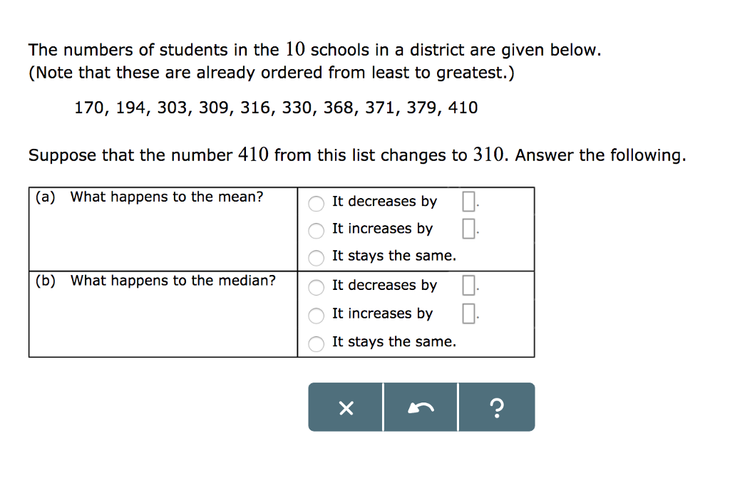 Solved The numbers of students in the 10 schools in a | Chegg.com