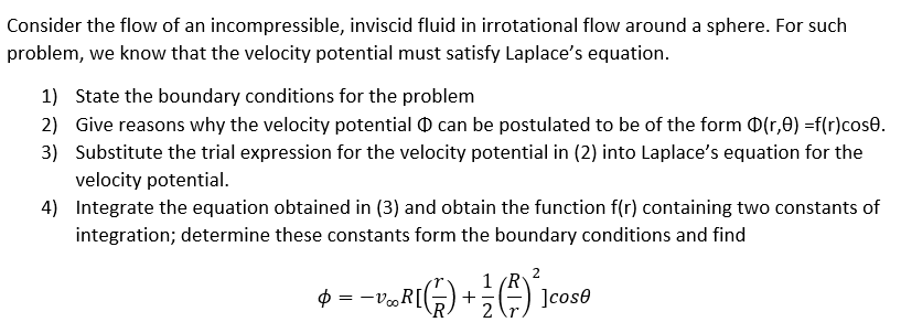 Consider the flow of an incompressible, inviscid | Chegg.com