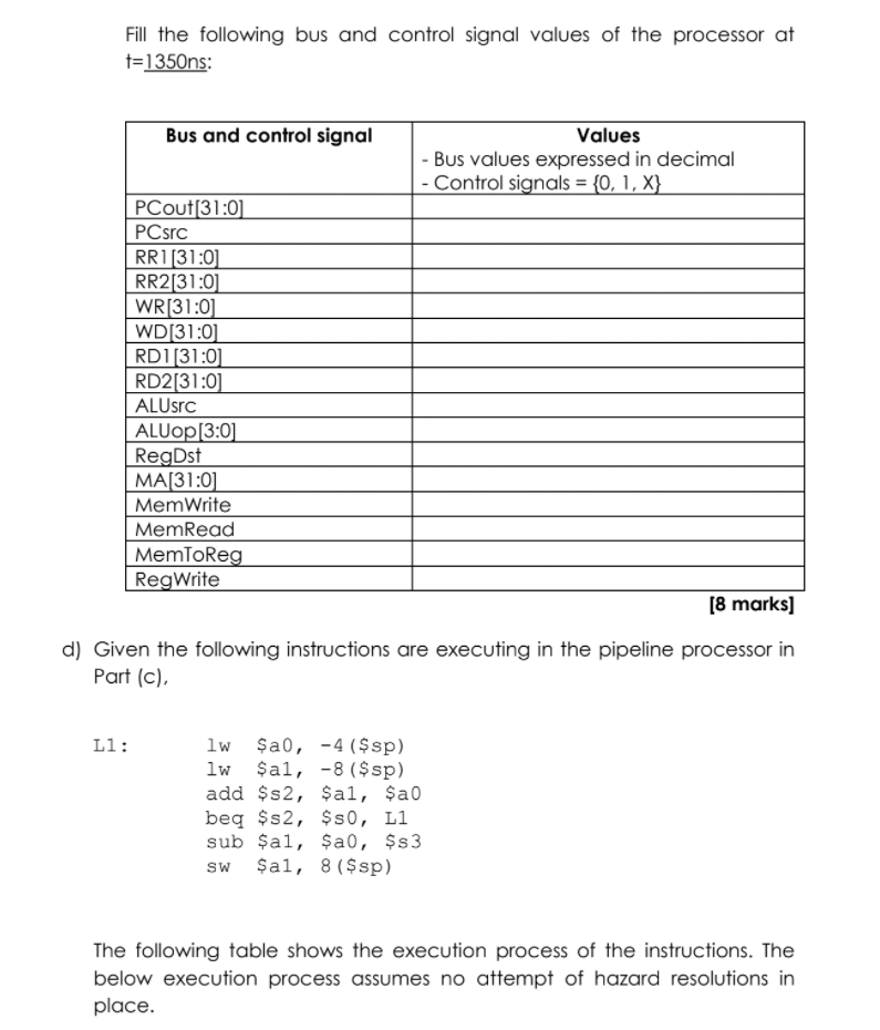Solved c) Given the following instruction sequence which is | Chegg.com