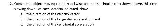 Solved 12. Consider an object moving counterclockwise around | Chegg.com