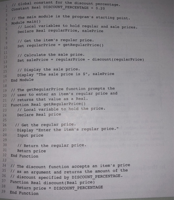 Solved Please design a program using pseudo code and also a | Chegg.com