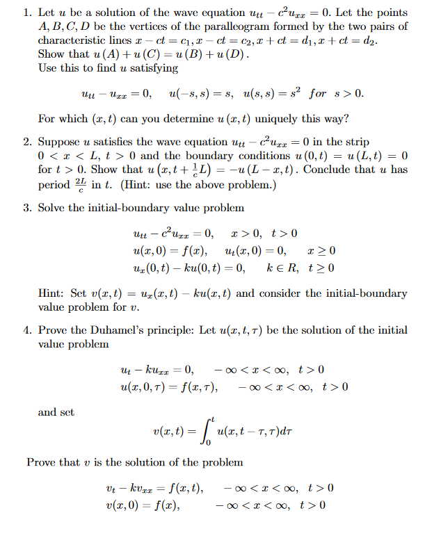 Solved 1. Let u be a solution of the wave equation u 0. Let | Chegg.com Solved 1. Let u be a solution of the wave equation u 0. Let | Chegg.com