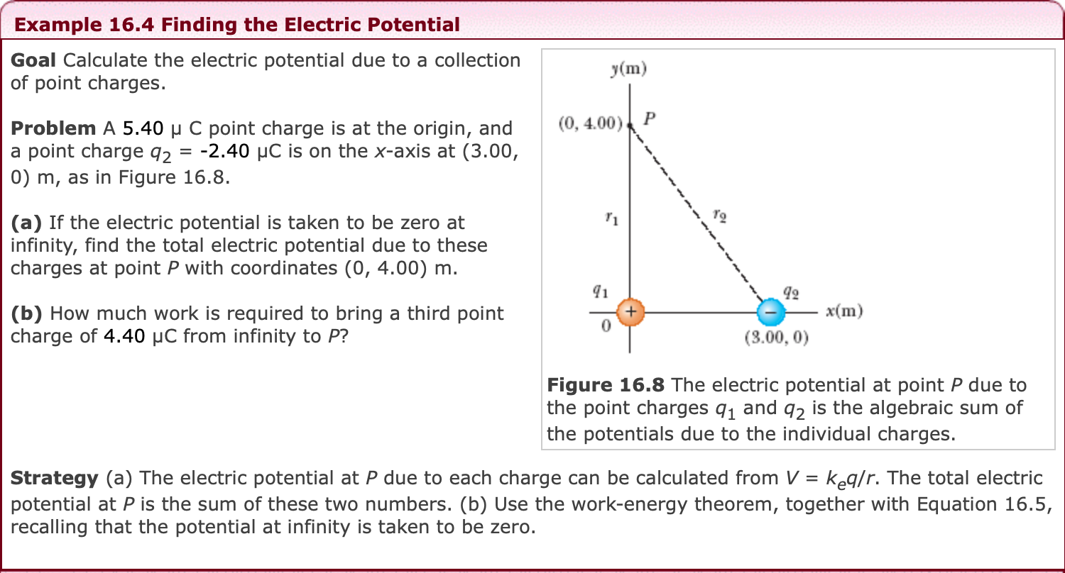 Solved Example 16.4 Finding the Electric Potential Goal | Chegg.com