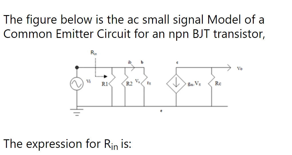 Solved The figure below is the ac small signal Model of a | Chegg.com