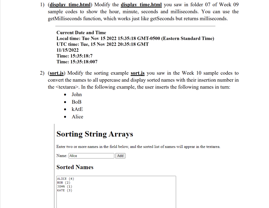 Solved 1) Folder 7 Sample Codes: