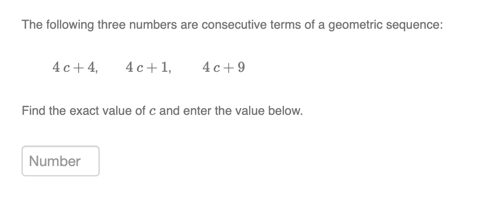 Solved The following three numbers are consecutive terms of | Chegg.com