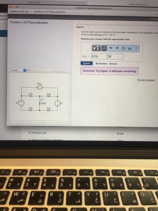 Solved Course Home Cheoter- Problem 4.42 PSpice/Multisim | Chegg.com