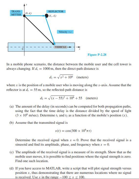 Solved P-2.28 In a mobile radio system (e.g., cell phones), | Chegg.com