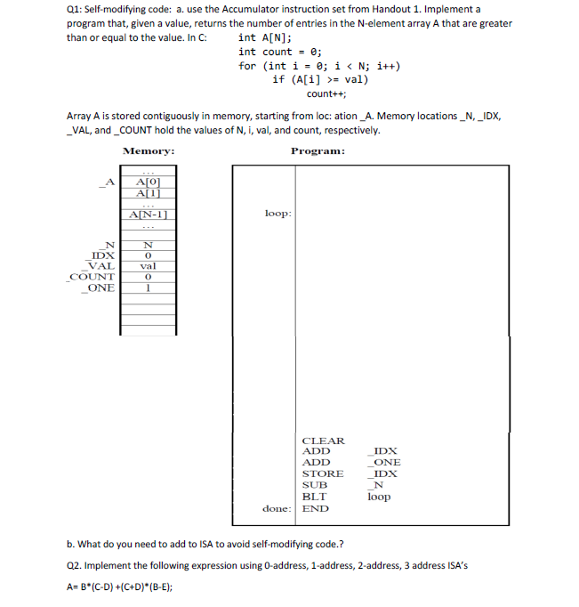 Solved Please solve question (the Accumulator instruction | Chegg.com