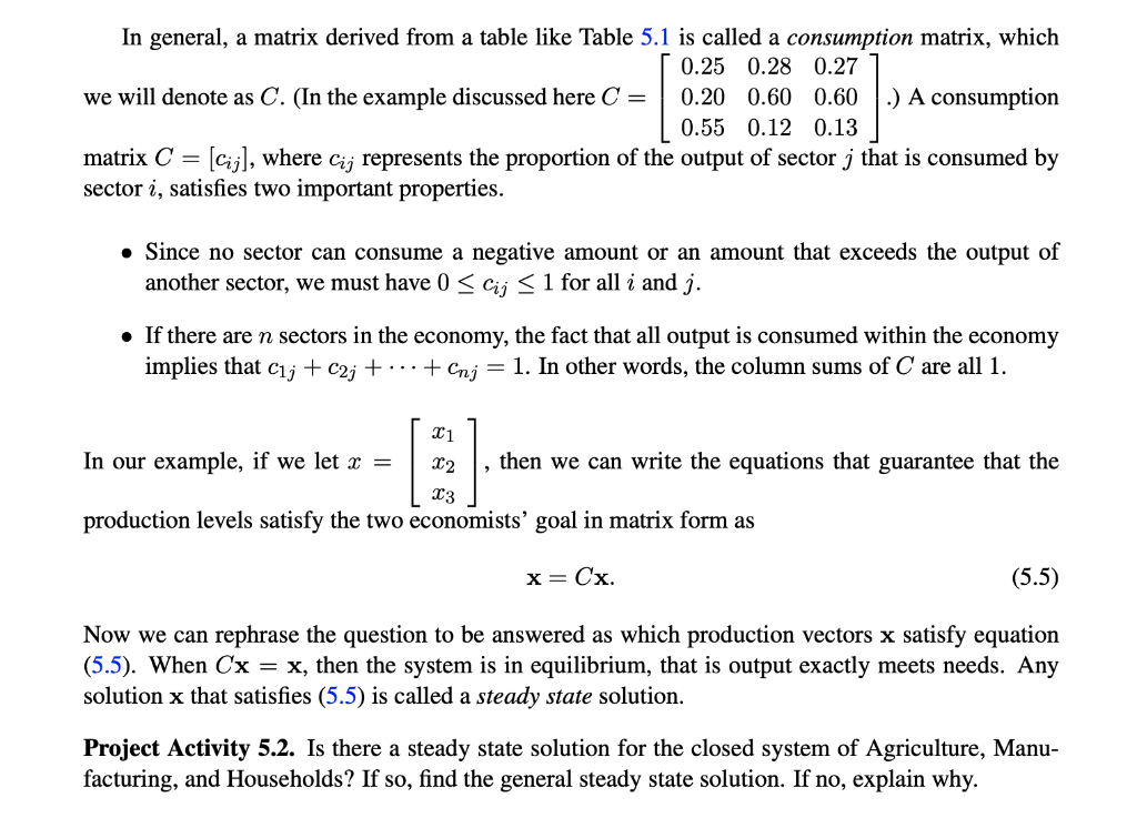 Solved In general, a matrix derived from a table like Table | Chegg.com