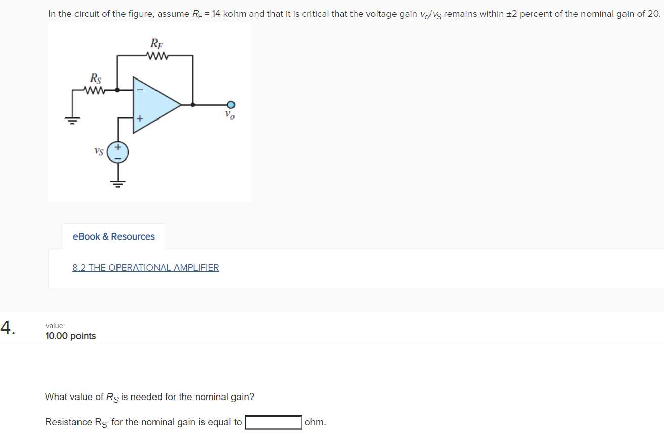 Solved In the circuit of the figure, assume RF = 14 kohm and | Chegg.com