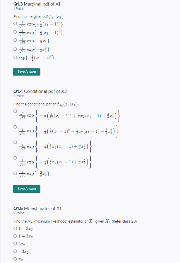 Solved Q1 Jointly Gaussian distributions (HF) 5 Points | Chegg.com