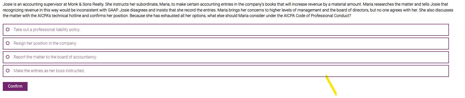 Solved Josie is an accounting supervisor at Monk & Sons | Chegg.com