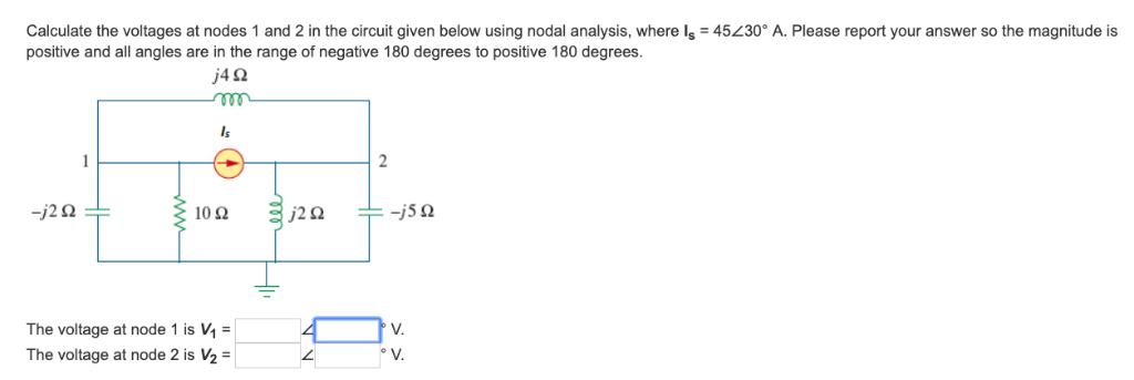 Solved Calculate the voltages at nodes 1 and 2 in the | Chegg.com