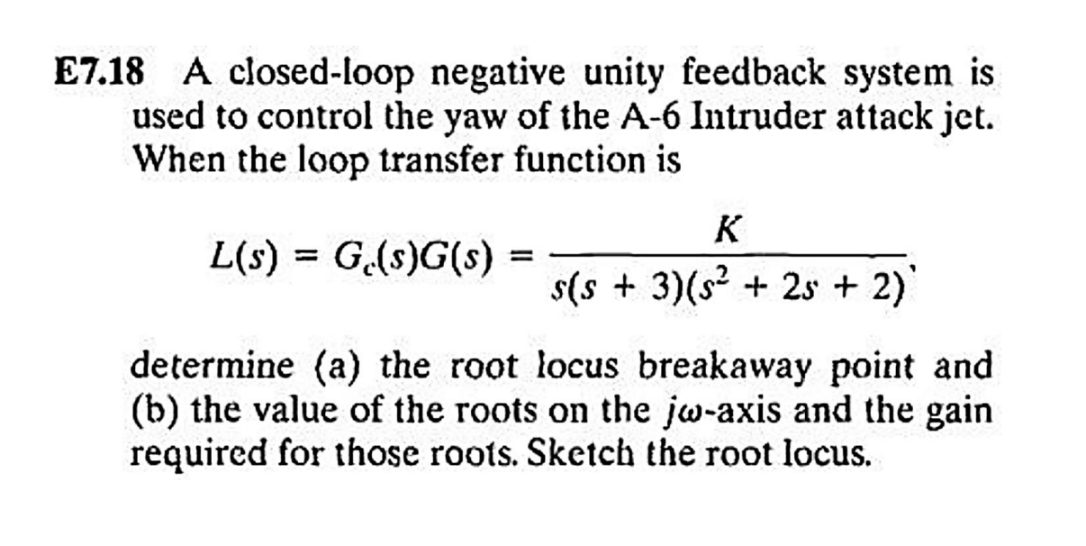Solved E7.18 A closed-loop negative unity feedback system is | Chegg.com Solved E7.18 A closed-loop negative unity feedback system is | Chegg.com