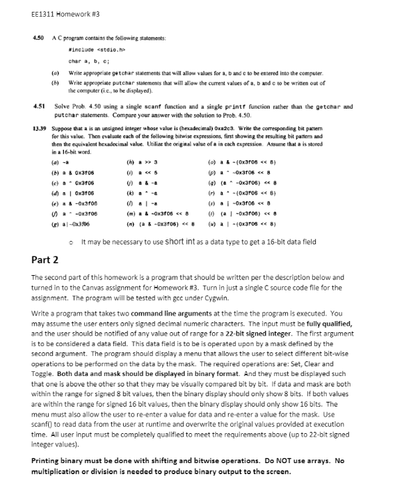 Solved EE1311 Homework #3 4.50 AC program contains the | Chegg.com