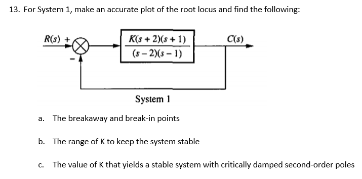 Solved 13 For System 1, make an accurate plot of the root | Chegg.com