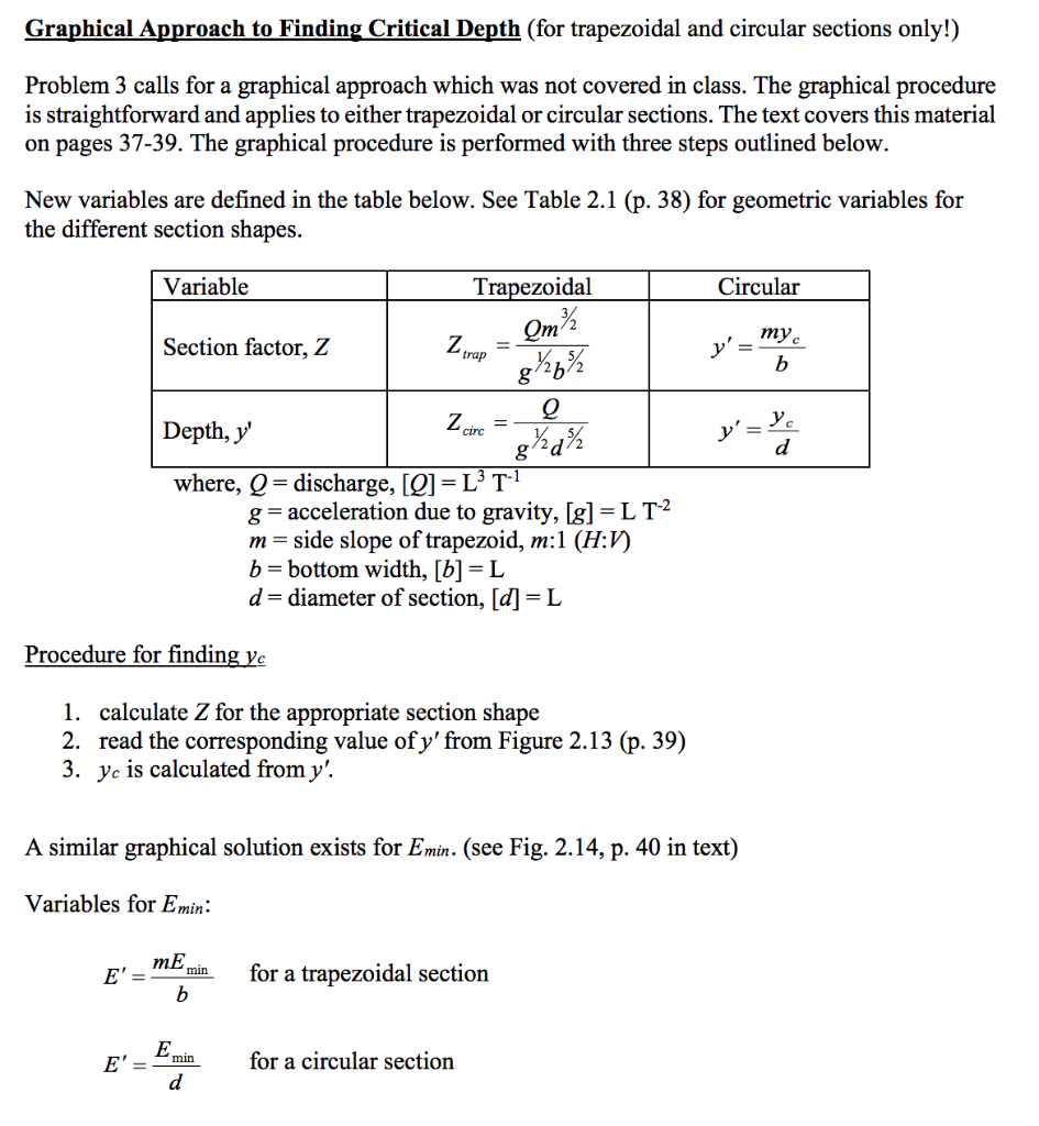 Solved Example 2.2 Find the critical depth in a | Chegg.com